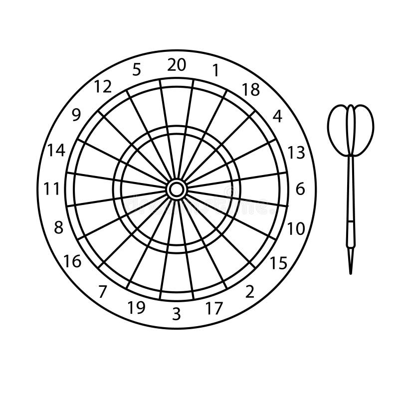 Vector Flat Outline Darts Board Stock Vector - Illustration of graphic ... Vector Flat Outline Darts Board Stock Vector - Illustration of graphic ...