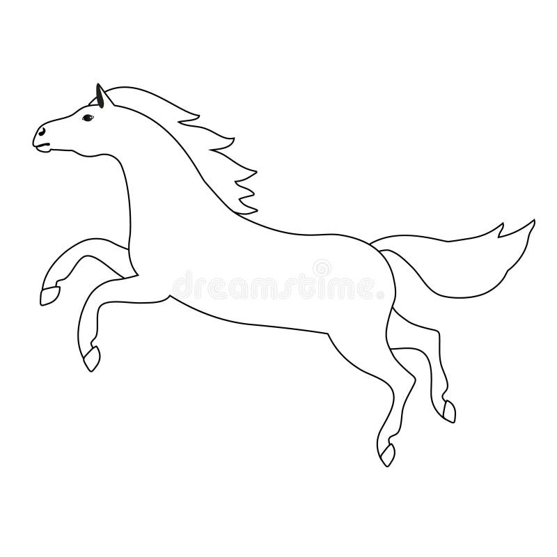 Vector flat outline horse stock vector. Illustration of gallop - 272555285