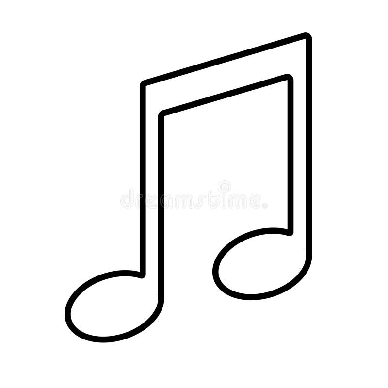 Vector Flat Outline Music Note Stock Vector - Illustration of clef ...