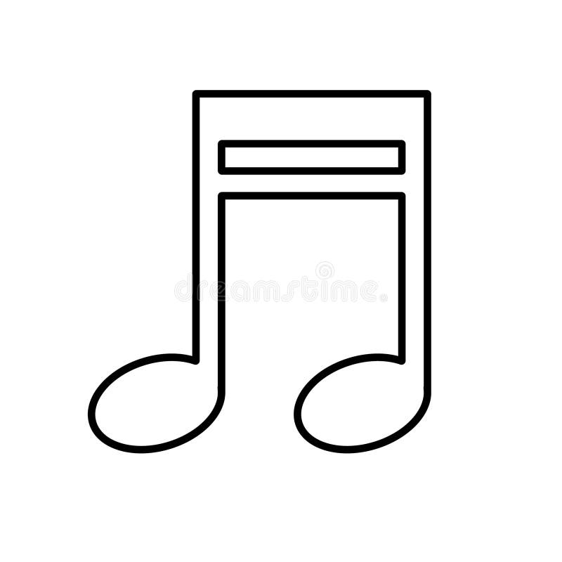 Vector Flat Outline Music Note Stock Vector - Illustration of shape ...