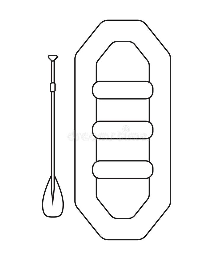 Outline Rafting Vector Icon. Isolated Black Simple Line Element ...