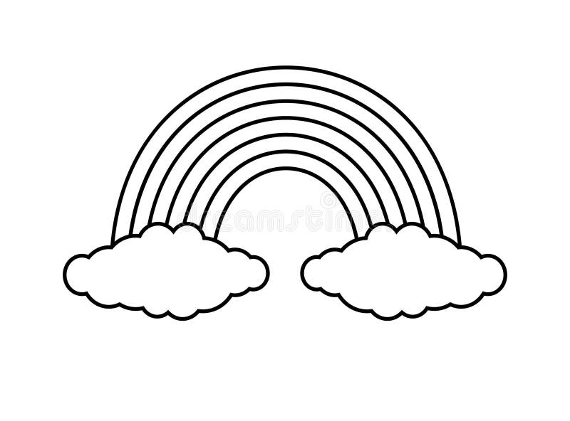 Vector Flat Outline Rainbow Stock Vector - Illustration of rainbow ...