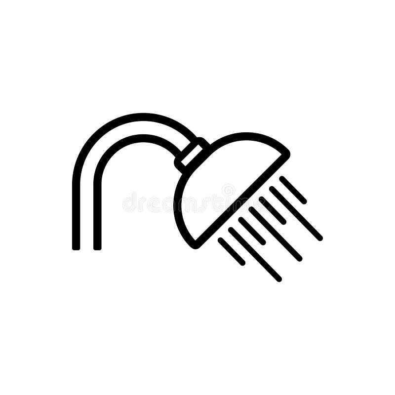 Vector Flat Outline Shower Icon Stock Vector - Illustration of object ...