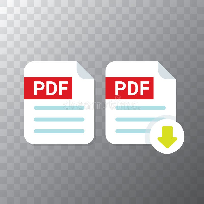 Vector Flat PDF File Icon And Vector Pdf Download Icon Set Isolated On ...