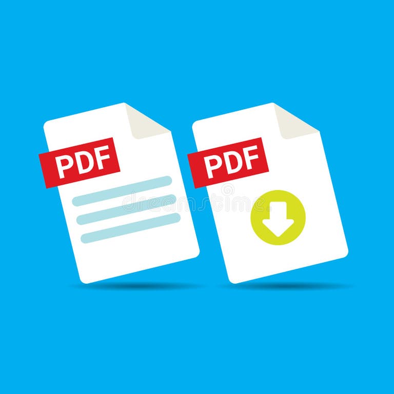 Vector Flat PDF File Icon and Pdf Download Icon Stock Vector ...