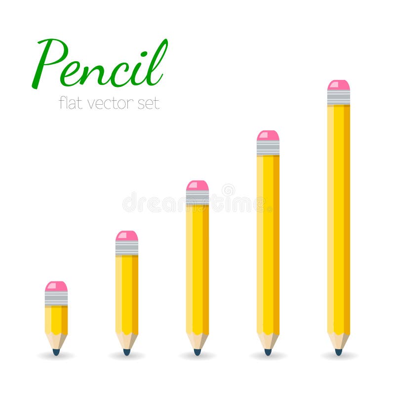 Vector flat pencils stock vector. Illustration of education - 43024553