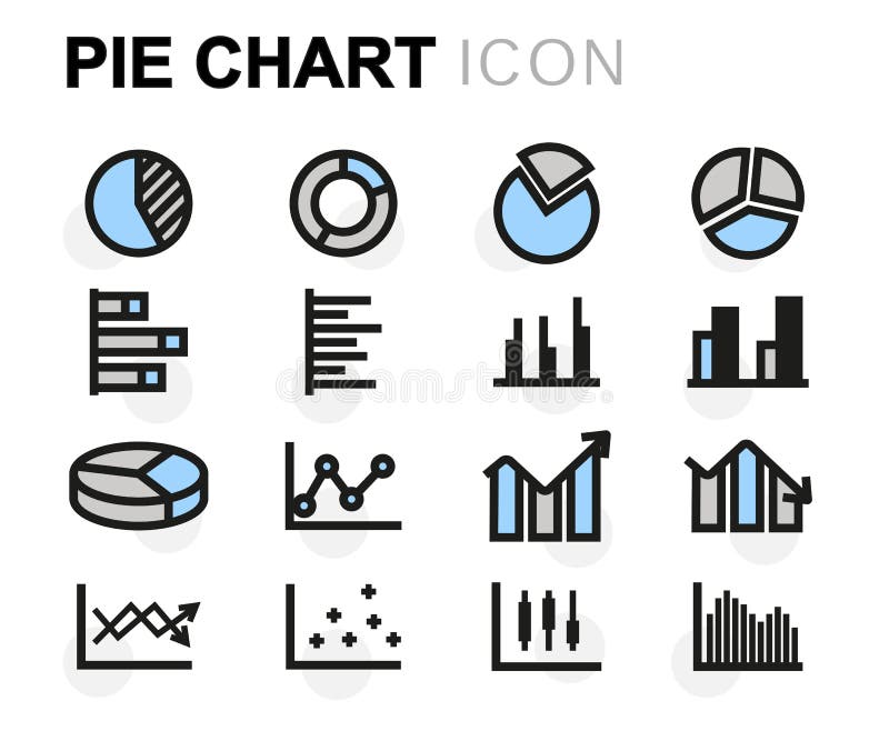 Vector Flat Pie Chart Icons Set Stock Illustration - Illustration of ...