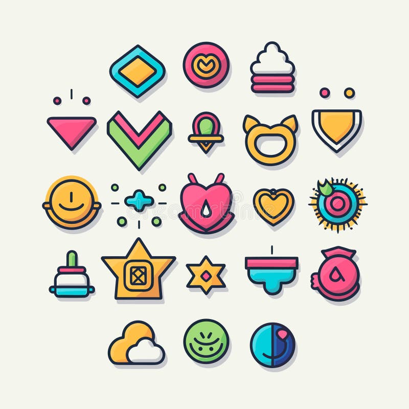 Vector of a Flat Pink Button Icon on Top of a Vector Button Stock ...