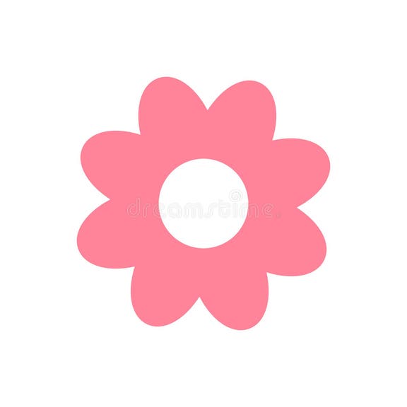 Vector flat pink flower stock vector. Illustration of abstract - 248610514