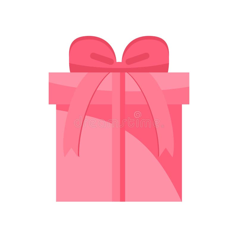 Vector flat pink Gift Icon stock vector. Illustration of celebrate ...