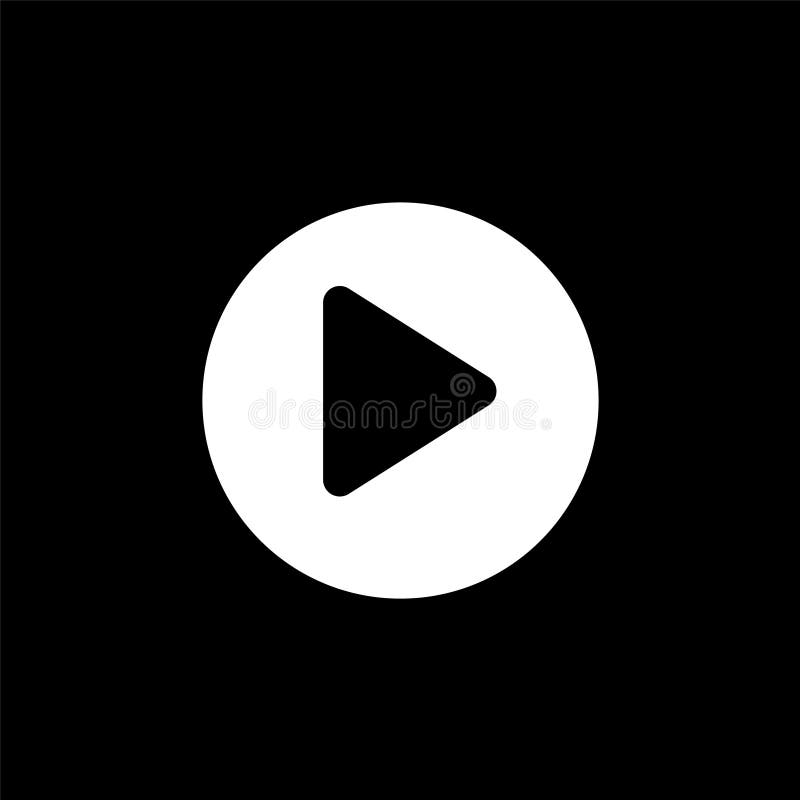 Vector Flat Play Icon on White Background Stock Illustration ...