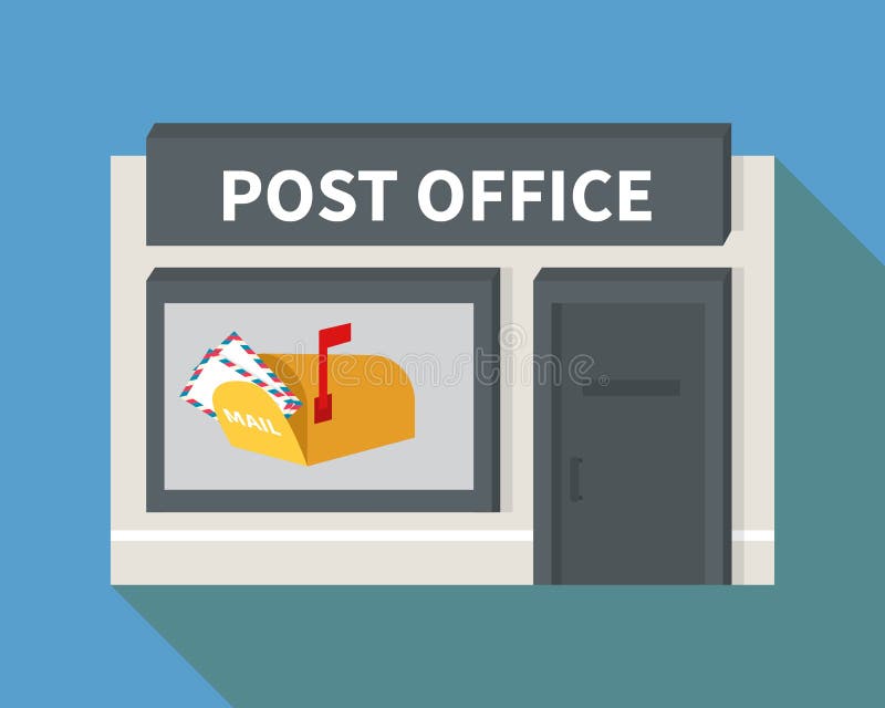 Vector Flat Post Office and Mail Box Stock Vector - Illustration of ...