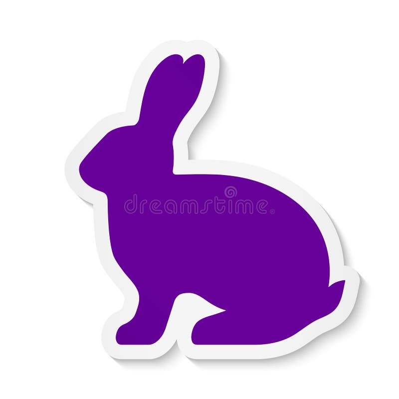 Purple Rabbit on a Blue Background. Vector Illustration. Stock Vector ...