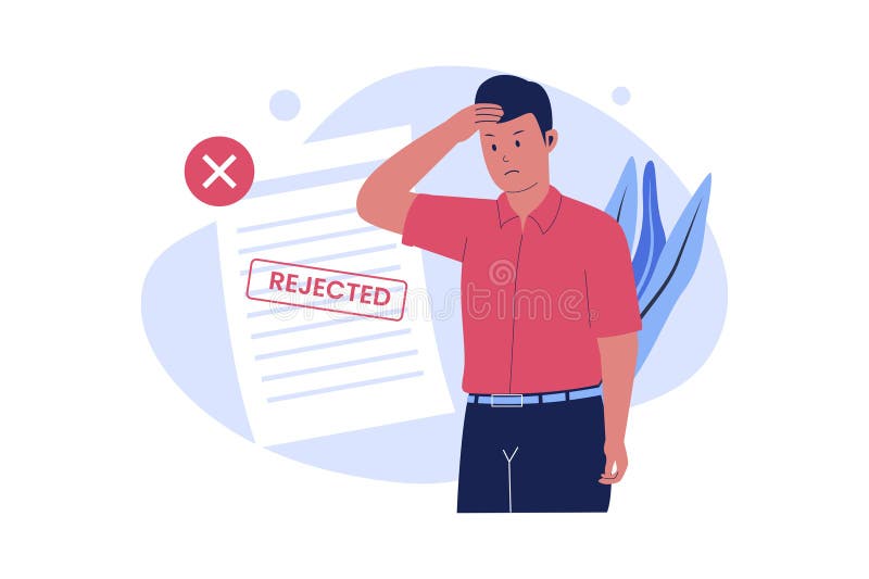 Vector Flat of Rejected Paper Document Stock Vector - Illustration of ...