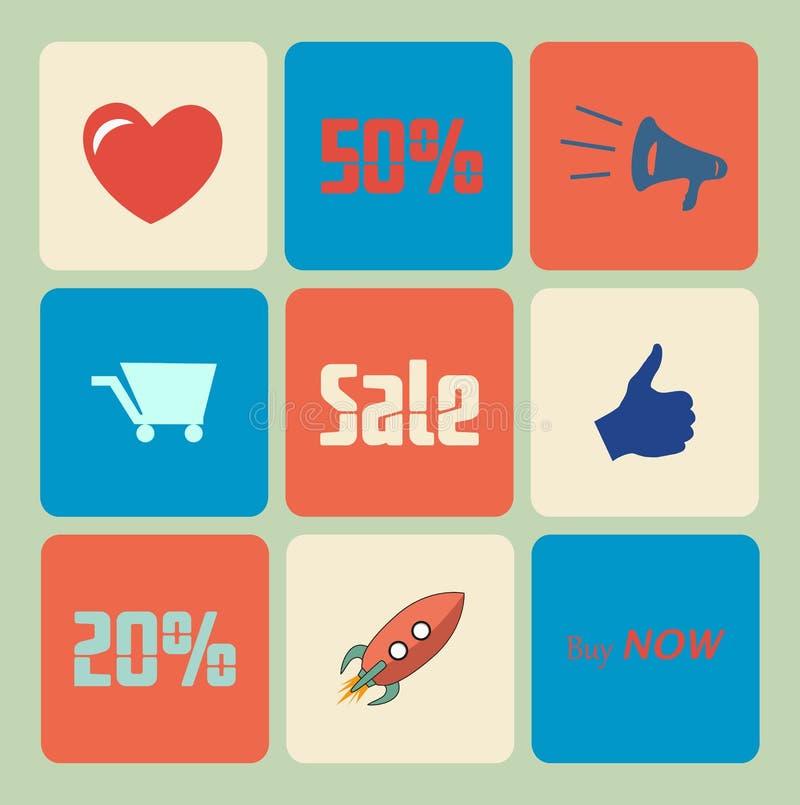 Vector Flat Sale Icons stock vector. Illustration of discount - 41906067