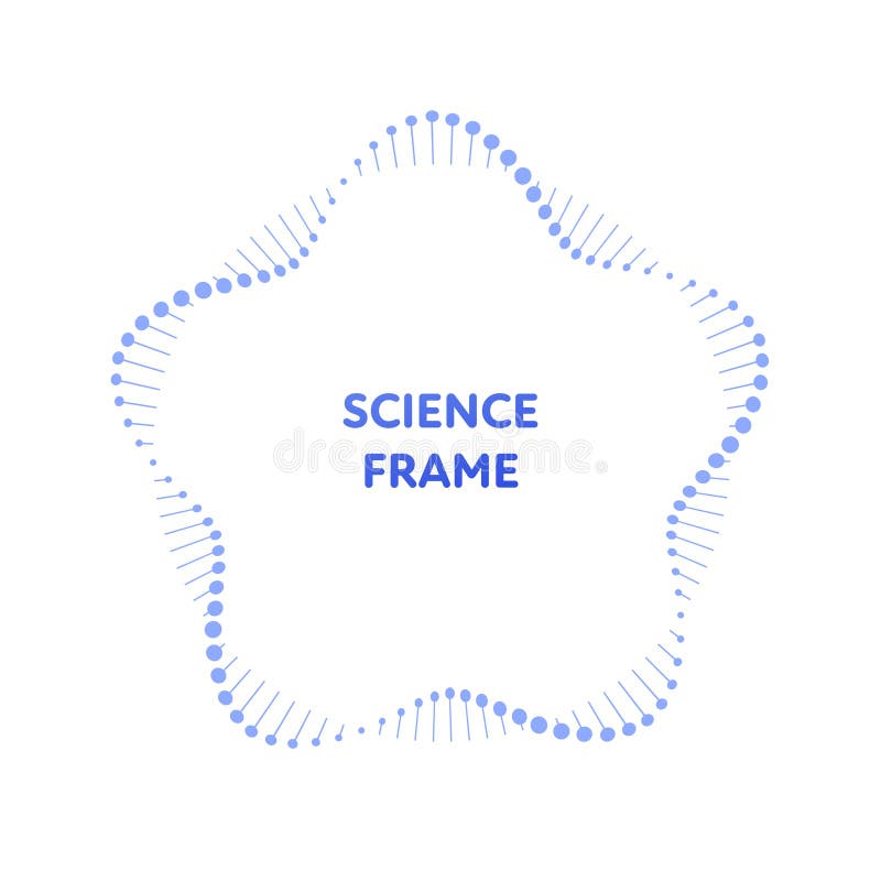 Vector Flat Science Dna Frame Template. Blue Gradient Atom Rna Circle ...