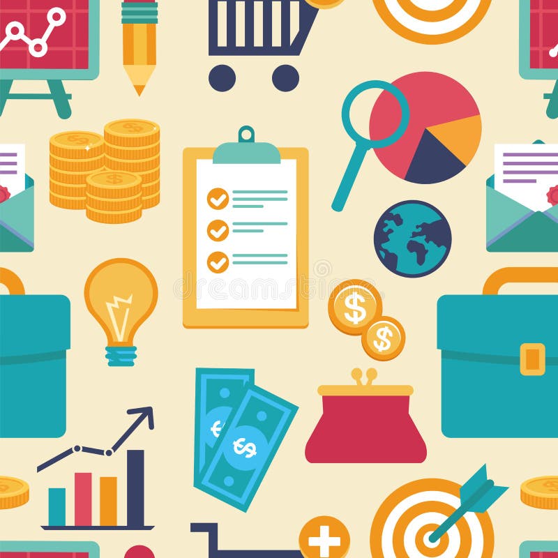 Seamless Pattern with Technology Icons Stock Vector - Illustration of ...