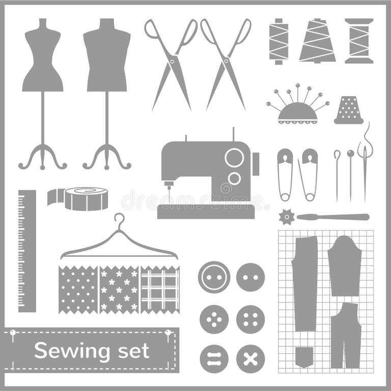 Vector Flat Sewing Icons Set Stock Vector - Illustration of isolated, sign: 36406070