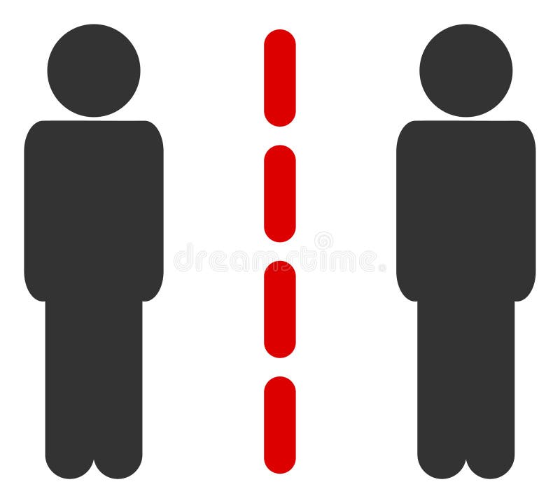 Vector Flat Social Isolation Icon Stock Vector - Illustration of ...