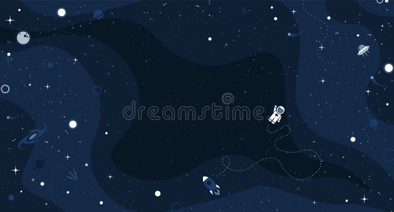 Vector Flat Space Design Background with Small Elements Stock Vector ...
