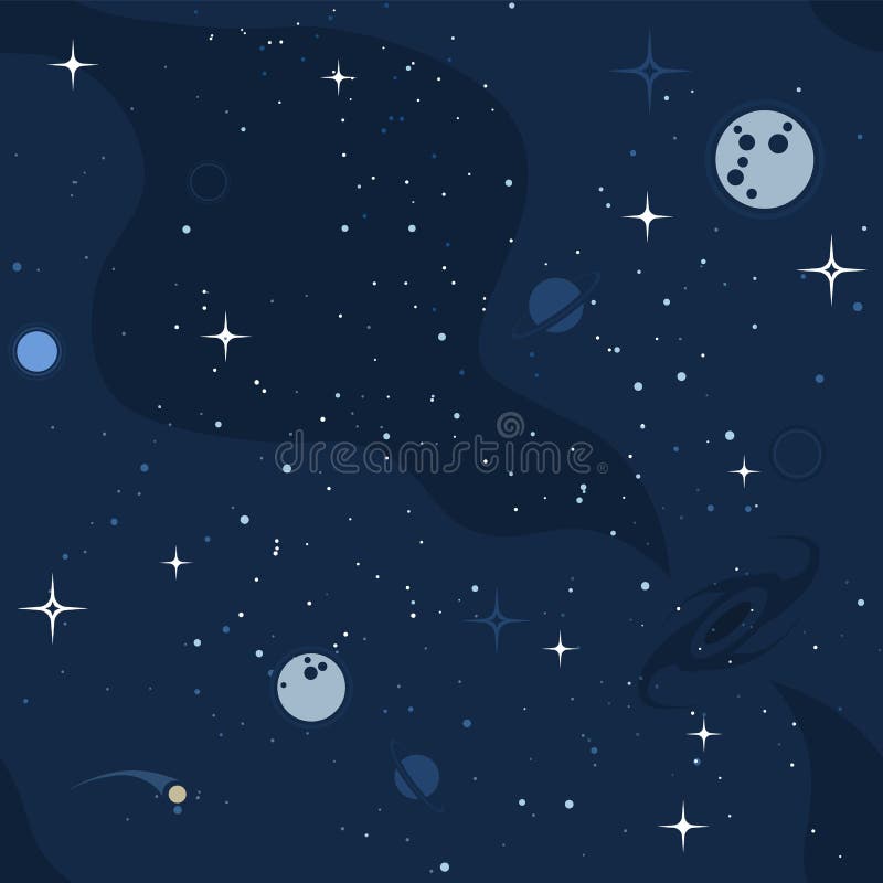 Vector Flat Space Design Seamless Pattern Stock Vector - Illustration ...