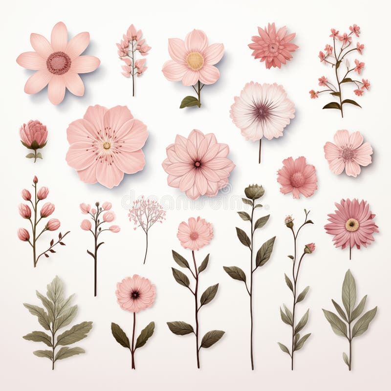 Vector Flat Sprite Sheets of Flowers or Trees Ai-generated Stock ...