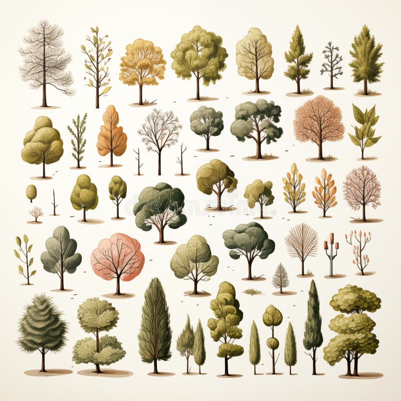 Vector Flat Sprite Sheets of Flowers or Trees Ai-generated Stock ...