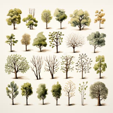 Vector Flat Sprite Sheets of Flowers or Trees Ai-generated Stock ...