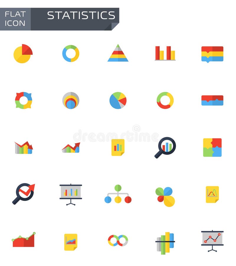 Statistics icons set stock vector. Illustration of diagram - 13997442