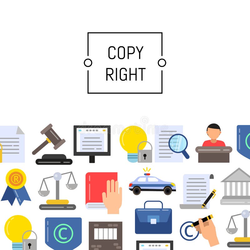 Vector Flat Style Copyright Elements Illustration Stock Vector ...