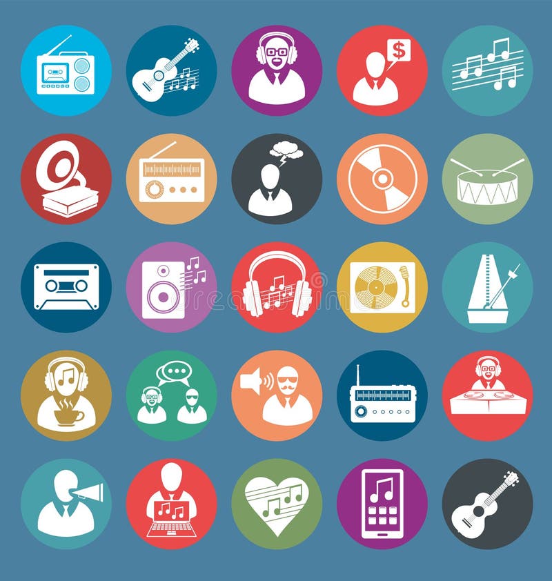 Vector Flat Style Icons stock vector. Illustration of brainstorm - 41834206