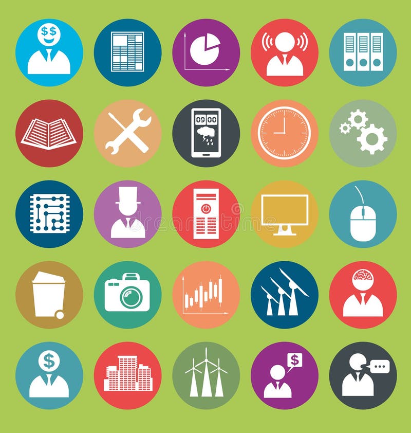 Vector Flat Style Icons stock vector. Illustration of clock - 41834258