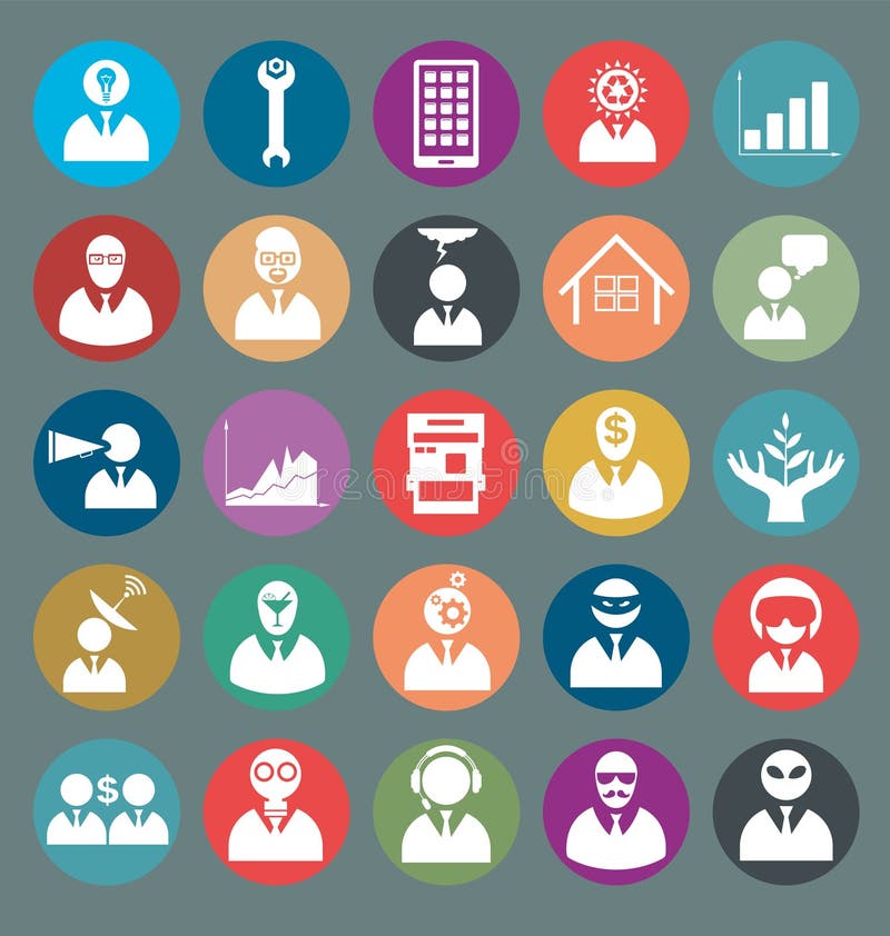 Vector Flat Style Icons stock vector. Illustration of creative - 41834334