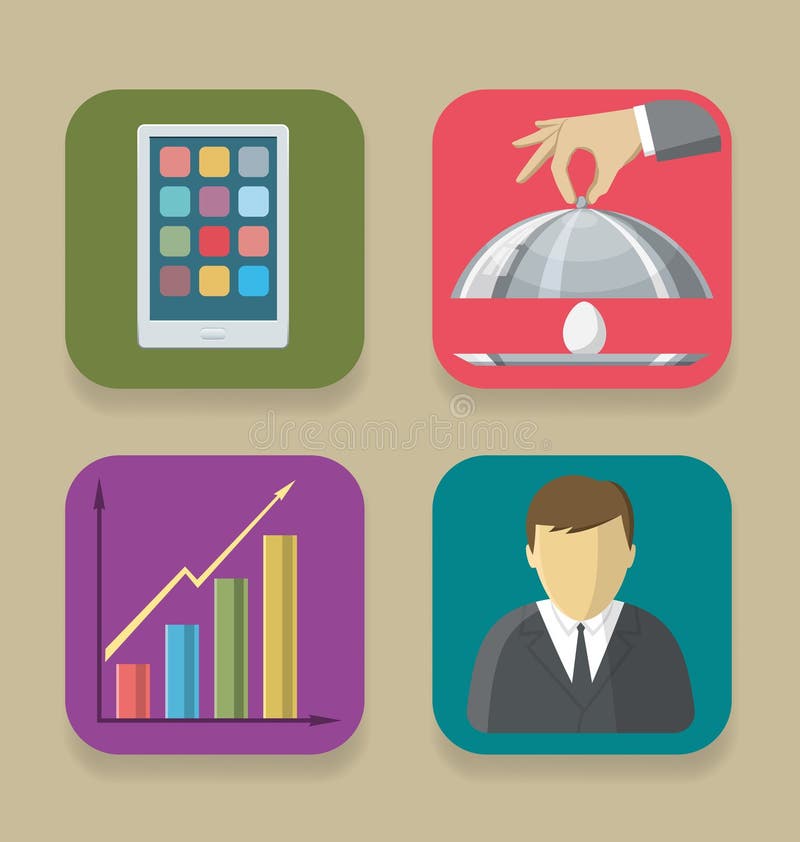 Vector Flat Style Icons stock vector. Illustration of creative - 42062241