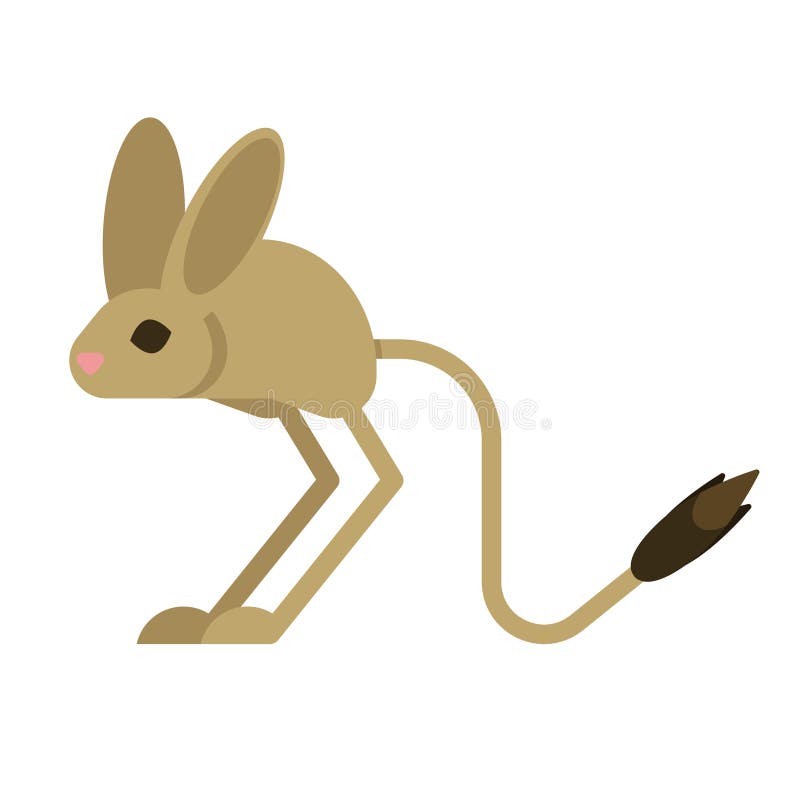 Vector Flat Style Illustration of Desert Jerboa. Stock Vector ...