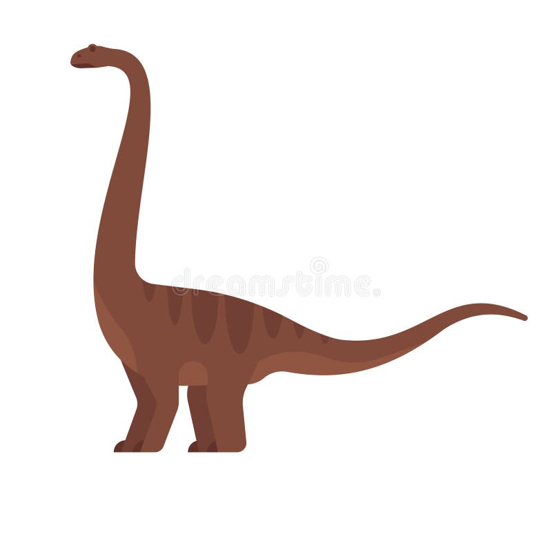 Vector Flat Style Illustration of Prehistoric Animal - Brontosaurus ...