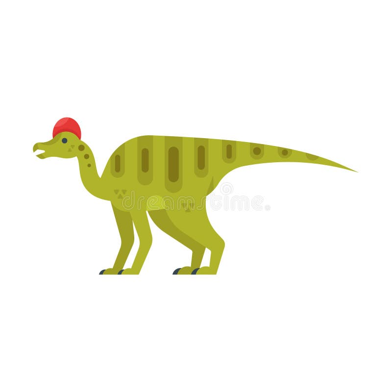 Vector Flat Style Illustration of Prehistoric Animal - Corythosaurus ...