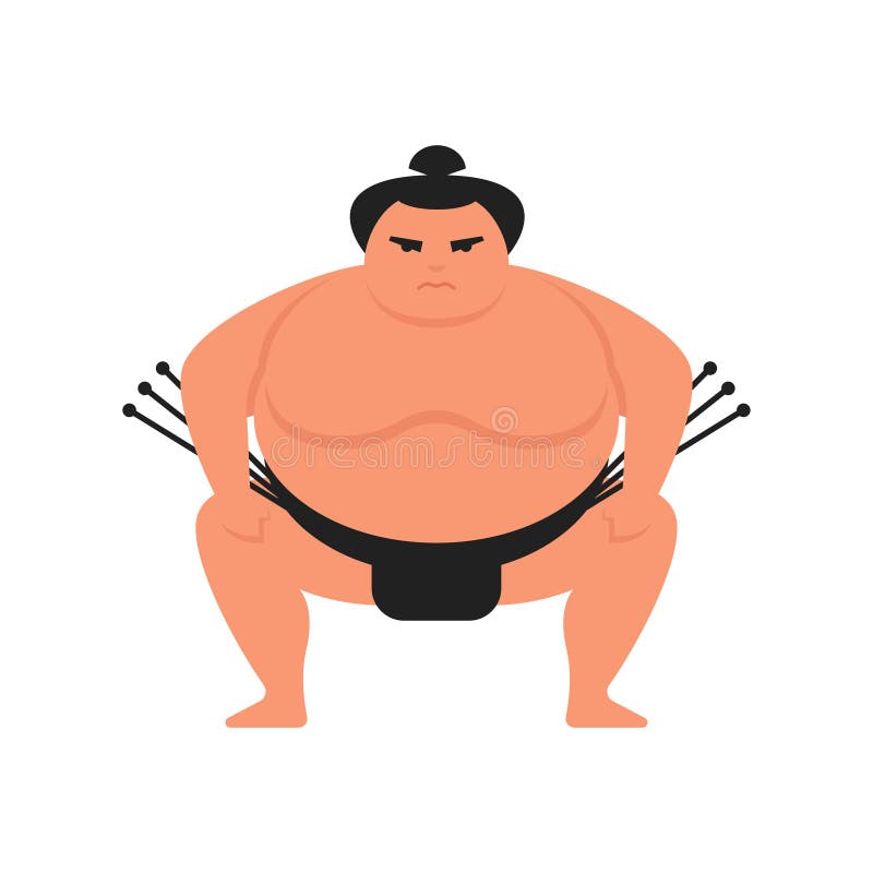 Vector Flat Style Illustration of Sumo Wrestler Stock Vector ...