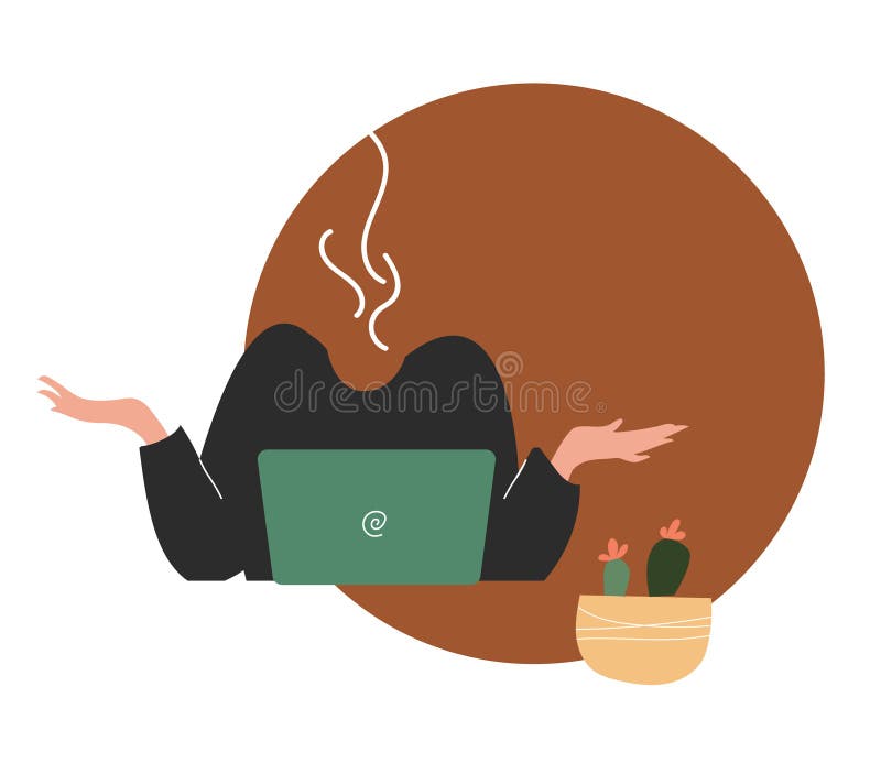 Vector Flat Style Modern Illustration Burnout at Work Stock Vector ...