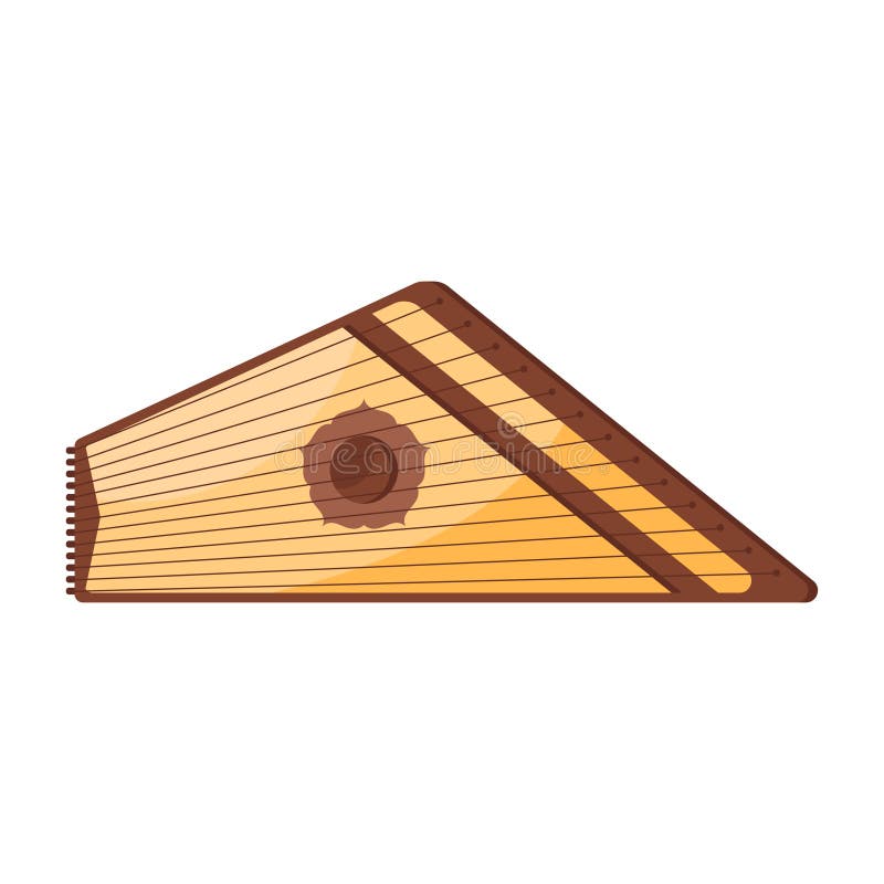 Vector Flat Style Oldest Musical Russian Instrument Gusli. Stock Vector ...