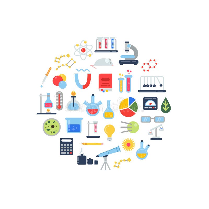 Science Elements Seamless Icons Pattern Stock Vector - Illustration of ...