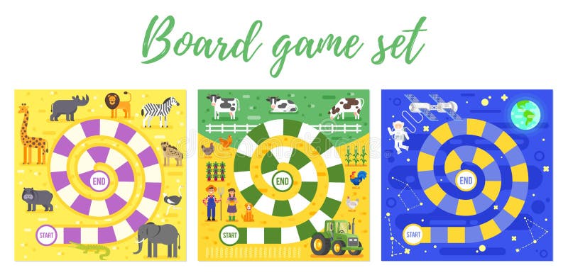 Zoo theme boardgame stock vector. Illustration of animals - 47067772