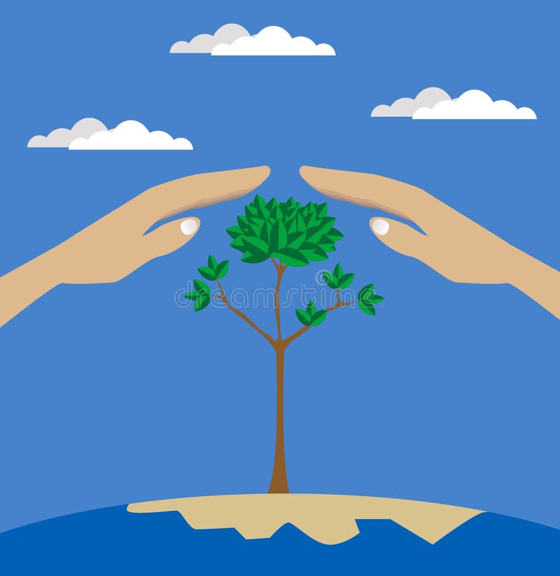 Protecting the tree stock illustration. Illustration of magical - 23287554