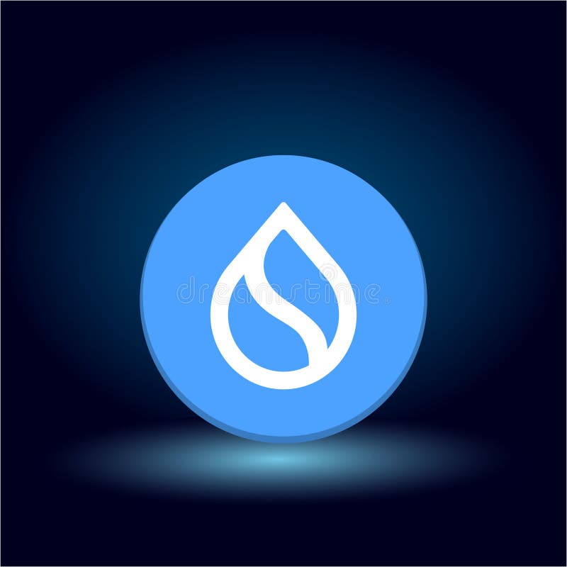 Vector Flat Sui SUI Token Symbol on Blue Background Editorial Stock ...