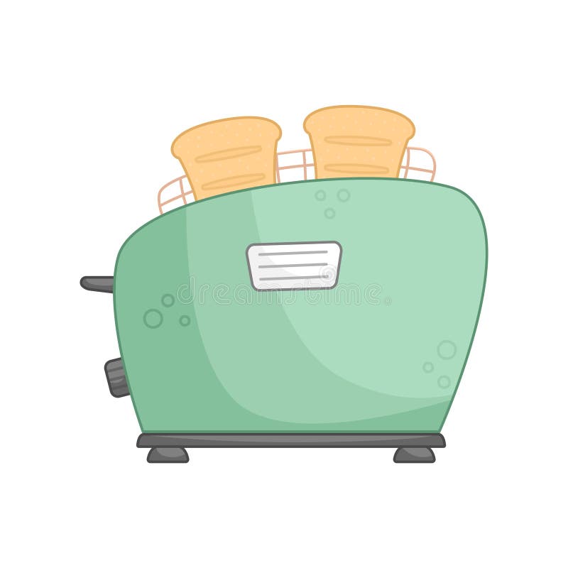 Vector Flat Toaster with Pieces of Bread. Isolated Illustration Stock ...
