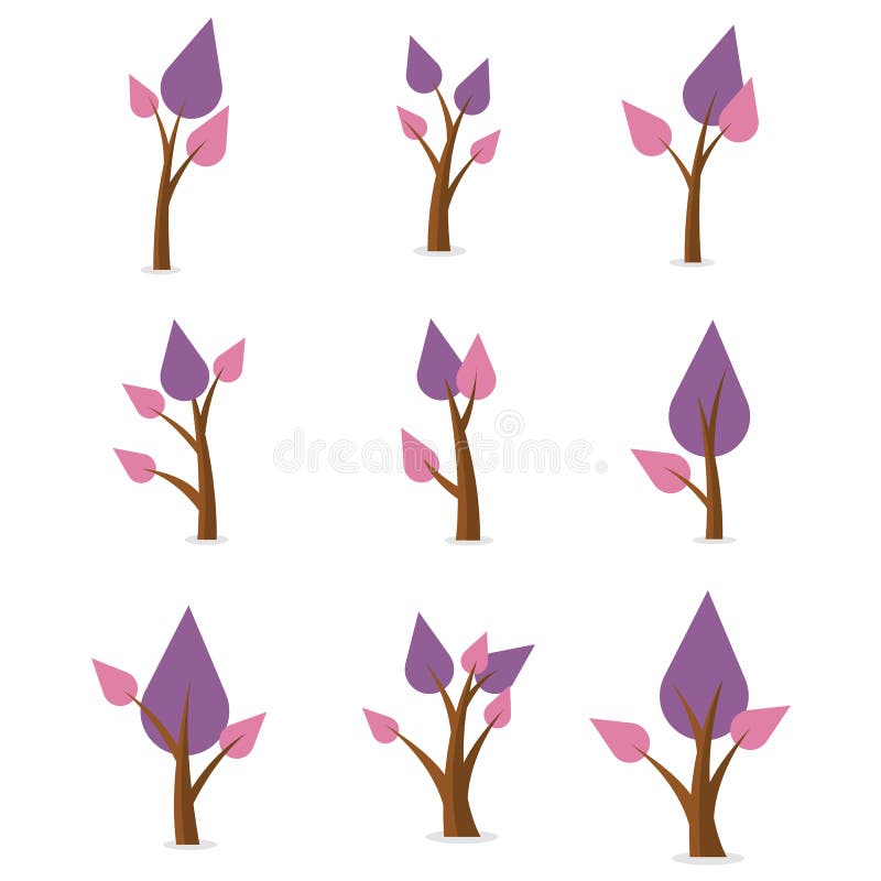 Vector Flat of Tree Set for Game Stock Vector - Illustration of ...