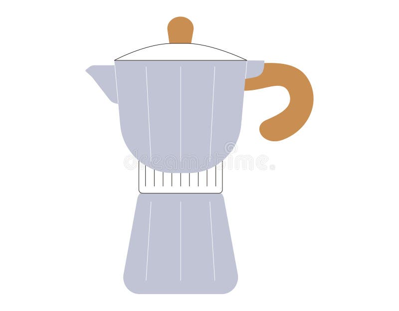 Vector Flat Trendy Mocha Coffee Pot. Isolated Illustration of Utensils ...