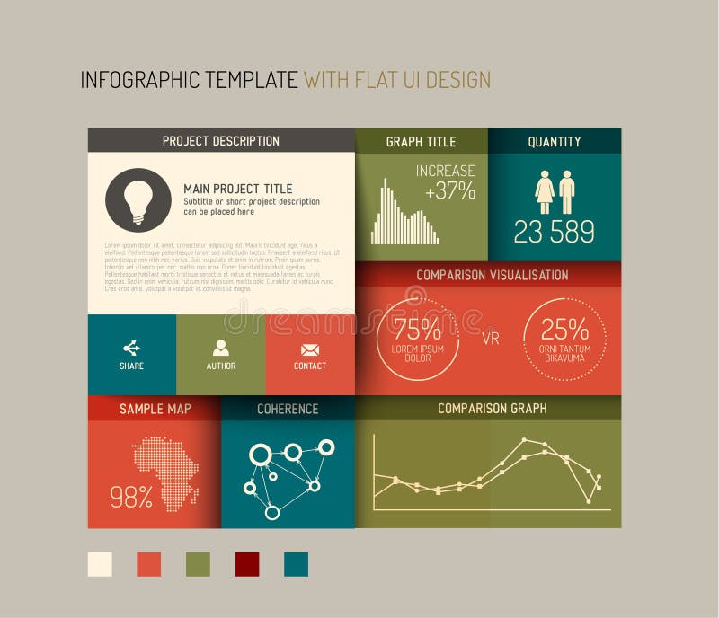 Vector Flat User Interface Infographic Stock Vector - Illustration of ...