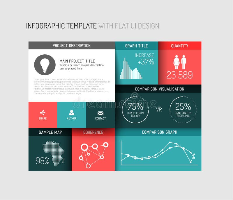 Vector Flat User Interface Ui Infographic Template Design Stock