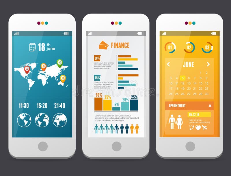 Vector Flat Web Elements. Applications Templates Stock Vector ...